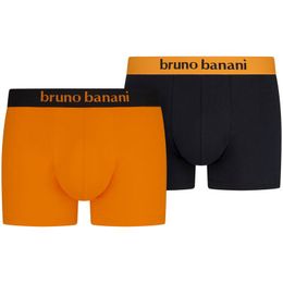 Bruno Banani Boxer »Flowing« 2er Pack, mit kontrastreichem Logobund mandarine-schwarz S (4) S (4) Herrenshort von Bruno Banani