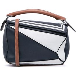 Loewe Hobo Bags - Mini Tricolor Calfskin Sailor Puzzle Satchel - Gr. unisize - in Blau - f&uuml;r Damen