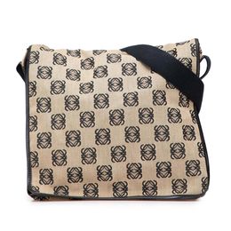 Loewe Hobo Bags - Anagram Canvas Messenger Bag - Gr. unisize - in Braun - f&uuml;r Damen