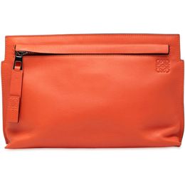 Loewe Clutches - Mini Leather T Pouch - Gr. unisize - in Orange - f&uuml;r Damen