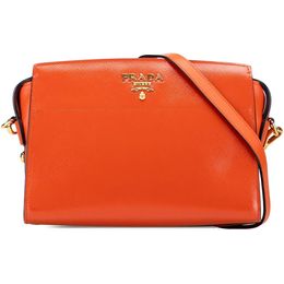 Prada Hobo Bags - Saffiano Vernice Esplanade Crossbody - Gr. unisize - in Orange - f&uuml;r Damen
