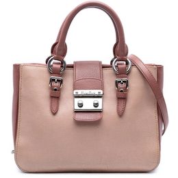 Miu Miu Hobo Bags - Bicolor Goatskin Madras Satchel - Gr. unisize - in Gold - f&uuml;r Damen