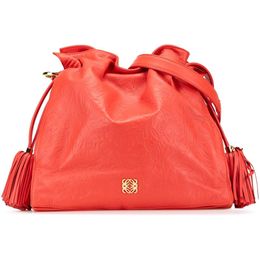 Loewe Hobo Bags - Embossed Leather Flamenco Tassel Crossbody - Gr. unisize - in Rot - f&uuml;r Damen