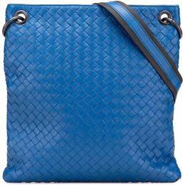 Bottega Veneta Hobo Bags - Leather Intrecciato Crossbody - Gr. unisize - in Blau - f&uuml;r Damen