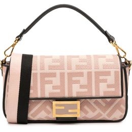 Fendi Hobo Bags - Zucca Embroidered Canvas Baguette Satchel - Gr. unisize - in Gold - f&uuml;r Damen