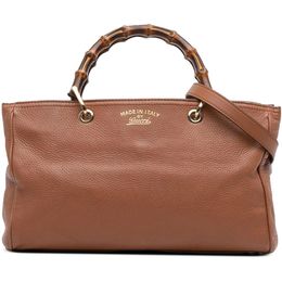 Gucci Hobo Bags - Medium Calfskin Bamboo Shopper Satchel - Gr. unisize - in Braun - f&uuml;r Damen