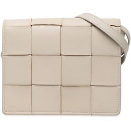 Bottega Veneta Hobo Bags - Mini Nappa Maxi Intrecciato Cassette Crossbody - Gr. unisize - in Wei&szlig; - f&uuml;r Damen