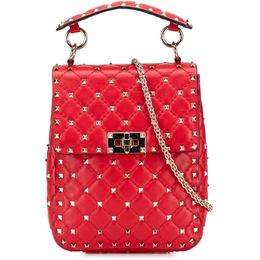 Valentino Garavani Hobo Bags - Nappa Rockstud Spike Vertical Satchel - Gr. unisize - in Rot - f&uuml;r Damen