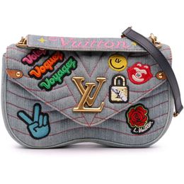 Louis Vuitton Hobo Bags - Limited Edition Denim Patches New Wave Chain MM - Gr. unisize - in Blau - f&uuml;r Damen