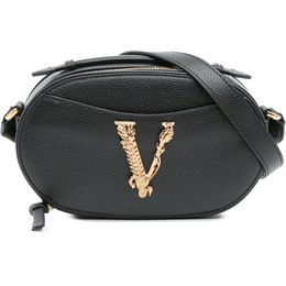 Versace Hobo Bags - Grainy Calfskin Virtus V Camera Bag - Gr. unisize - in Schwarz - f&uuml;r Damen