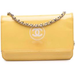 Chanel Hobo Bags - CC Patent Wallet On Chain - Gr. unisize - in Gelb - f&uuml;r Damen