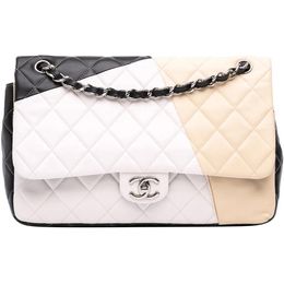 Chanel Hobo Bags - Jumbo Classic Tricolor Lambskin Colorblock Double - Gr. unisize - in Braun - f&uuml;r Damen
