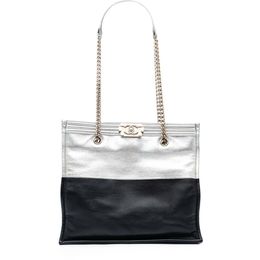 Chanel Shopper - Large Bicolor Metallic Goatskin and Calfskin Boy T - Gr. unisize - in Silber - f&uuml;r Damen