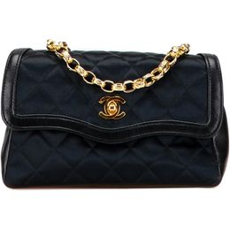 Chanel Hobo Bags - CC Quilted Satin Bijoux Chain Single Flap - Gr. unisize - in Schwarz - f&uuml;r Damen