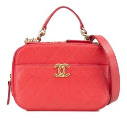 Chanel Hobo Bags - Small Quilted Caviar Top Handle Camera Bag - Gr. unisize - in Rot - f&uuml;r Damen