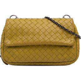 Bottega Veneta Hobo Bags - Mini Nappa Intrecciato Expandable Chain Flap Cross - Gr. unisize - in Gelb - f&uuml;r Damen