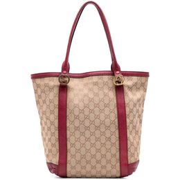 Gucci Shopper - GG Canvas Twins Tote - Gr. unisize - in Braun - f&uuml;r Damen
