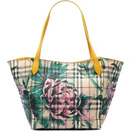Burberry Shopper - Small Haymarket Check Floral Print Coated Canvas C - Gr. unisize - in Braun - f&uuml;r Damen
