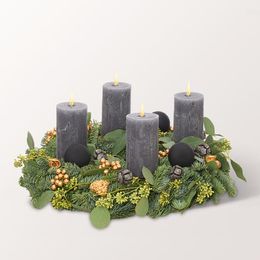 Anthrazitfarbener Adventskranz (Ø 30 cm)