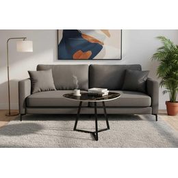 Riess Ambiente Design Couchtisch MARVELOUS 70cm schwarz gold sand AURORA ORO Keramik Metall Riess-Ambiente Sofatisch Wohnzimmertisch organisch Modern Retro