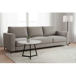 Riess Ambiente Design Couchtisch MARVELOUS 70cm weiß Marmor Keramik schwarzes Metall Riess-Ambiente Sofatisch Wohnzimmertisch organisch Modern Retro