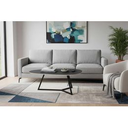 Riess Ambiente Design Couchtisch MARVELOUS 90cm grau Marmor Keramik schwarzes Metall Riess-Ambiente Sofatisch Wohnzimmertisch organisch Modern Retro