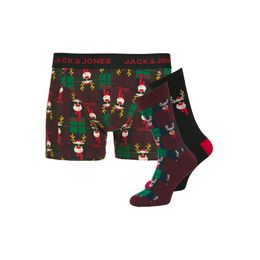 Jack & Jones JACK & JONES Set: Boxershorts und Socken 'JACRUDOLPH' Herren Größe M gelb / grün / cyclam / schwarz