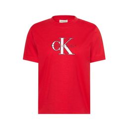 Calvin Klein Jeans T-Shirt 'HERO CLASSIC' Damen Gr&ouml;&szlig;e M rot / weinrot / wei&szlig;
