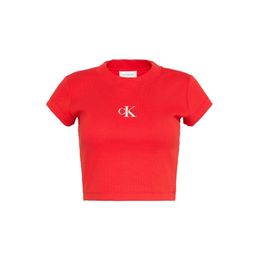 Calvin Klein Jeans T-Shirt Damen Gr&ouml;&szlig;e M aubergine / rot / wei&szlig;