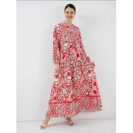 Bigdart Kleid Damen Gr&ouml;&szlig;e 44 rot / hellrot / wei&szlig; Winterkleid