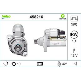 Valeo Starter REMANUFACTURED PREMIUM 12V f&uuml;r SKODA VW (SVW) SEAT (FAW) AUDI 02M911023G 2M911023MX 02M911021B 460486