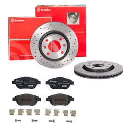 Brembo Bremsensatz-Vorderachse XTRA LINE Bremsensatz, Scheibenbremse vorne rechts links Gelocht/innenbel. 266mm f&uuml;r CITRO&Euml;N (DF-PSA) PEUGEOT VAUXHALL