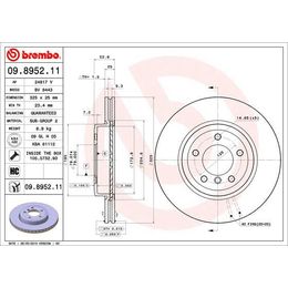 Brembo Bremsensatz-Vorn und hinten SG00000EN2 Bremsensatz, Scheibenbremse vorne rechts links innenbel&uuml;ftet 320mm f&uuml;r LAND ROVER BMW SFP000040 SFP00004