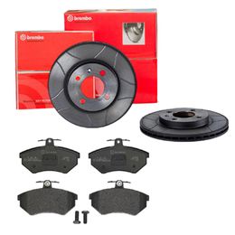 Brembo Bremsensatz-Vorderachse MAX LINE / STANDARD Bremsensatz, Scheibenbremse vorne rechts links innenbel&uuml;ftet 256mm f&uuml;r SKODA VW SEAT (FAW) CHERY AU
