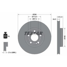 TEXTAR Bremsscheibe PRO+ 92323505 vorne rechts links bel&uuml;ftet 295mm f&uuml;r MERCEDES-BENZ A2474210312 247421031207 A247421031207