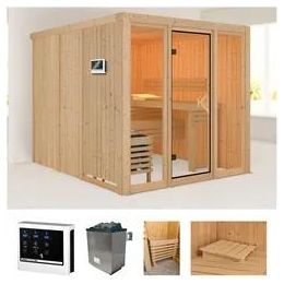 Sauna Welltime "Artja", beige (natur), Saunaofen, externe Steuerung, 9 kW, Saunen, Ofen 9 KW externe Strg easy