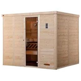 Sauna Weka "Kemi", beige (natur), Saunaofen, externe Steuerung, 7,5 kW, Saunen, 7,5 kW-Ofen mit digitaler Steuerung