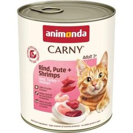 animonda Carny Nassfutter Katze Adult Rind, Pute und Shrimps 24x800 g