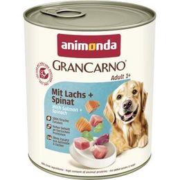 animonda GranCarno Original Nassfutter Hund Adult, Lachs und Spinat 24x800 g