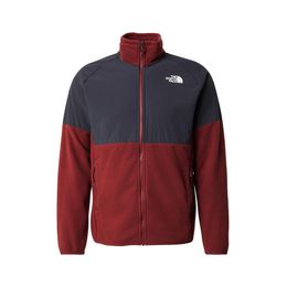 The North Face Funktionsfleecejacke 'GLACIER' Herren Größe L dunkelgrau / karminrot / weiß