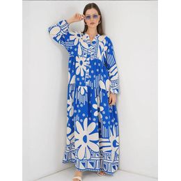 Bigdart Kleid Damen Gr&ouml;&szlig;e 38 blau / wei&szlig; Winterkleid