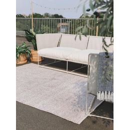 benuta Pure Kurzflor Teppich aus recyceltem Material Nyssa Cream/Taupe 80x150 cm - Moderner Kurzflor-Teppich für Wohnzimmer