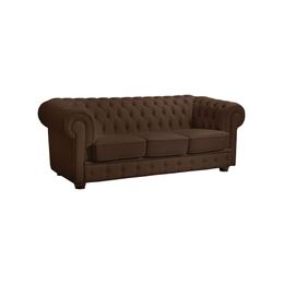 58 aufm Kessel SOFA 3-Sitzer Kalea Bezug pigmentiertes Nappaleder Buche nussbaum dunkel / braun | Gr.: onesize