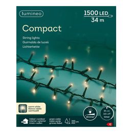 Lumineo Lichterkette COMPACT 1500 LED 34 m, grünes Kabel in warm weiß | Gr.: onesize