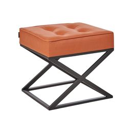 Beliani Hocker MURDO in Orange/Schwarz - (W) 47 x (H) 43 x (L) 40 cm | Gr.: onesize