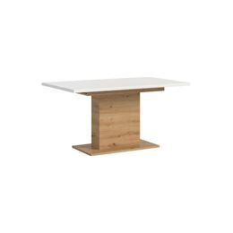 xonox.home Esstisch (B/H/T): 150-190x76x90 in eichefarben und wei&szlig; mit S&auml;ulen-Gestell | Gr.: onesize