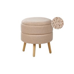 Beliani Hocker OKATON in Beige/Braun - (W) 44 x (H) 48 x (L) 44 cm | Gr.: onesize