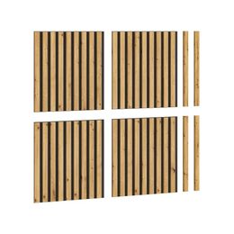 xonox.home Akustikpaneel 4er Set (B/H/T: 40x40x2 cm) in anthrazit und Eiche Nachbildung | Gr.: onesize
