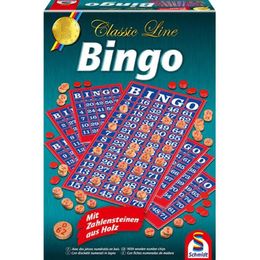 Schmidt Spiele Brettspiel Classic Line: Bingo (mit Zahlensteinen aus Holz) - Ab 8 Jahren | Gr.: onesize