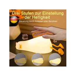 Wisam LED Nachtlicht Ente aus Silikon Wiederaufladbar mit Touch-Funktion | Gr.: onesize